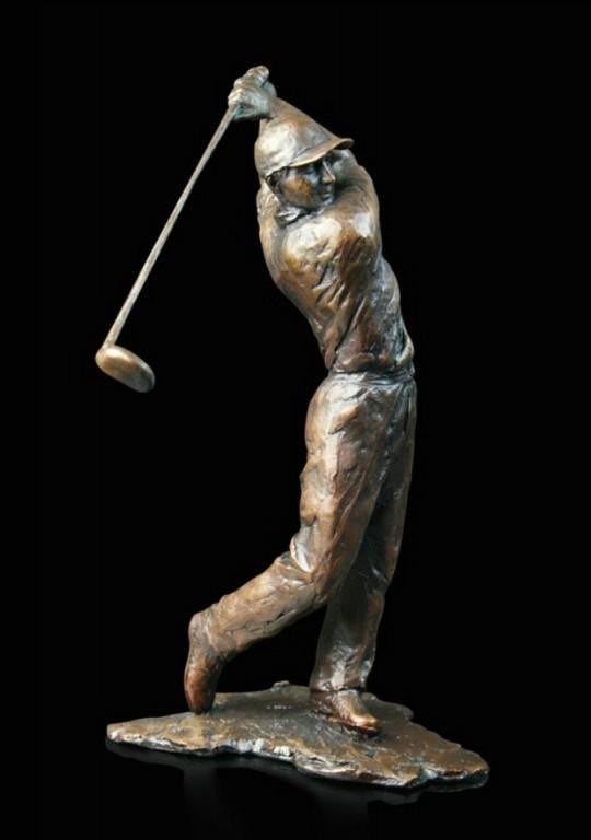 'Full Swing' Solid bronze sculpture – Oaktree Gallery